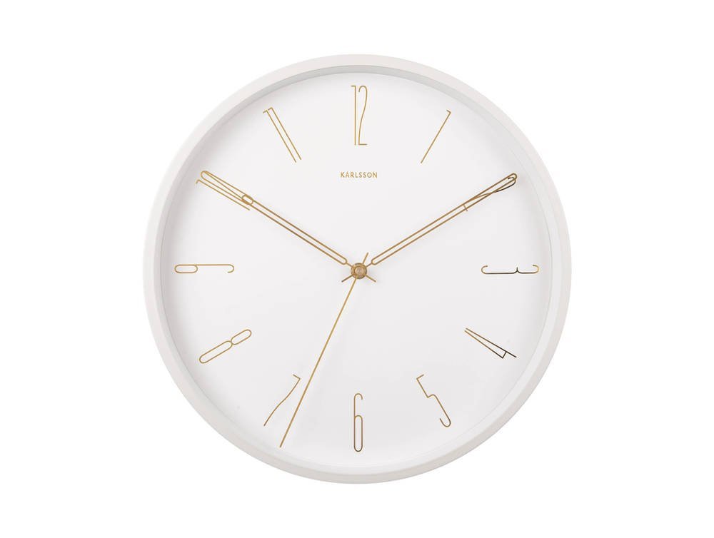 Karlsson Belle Numbers Wandklok - IJzer Wit - ⌀ 35 cm - HomeDesignShops.nl