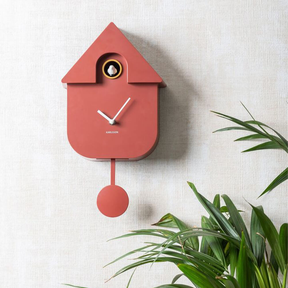 Karlsson Modern Cuckoo Koekoeksklok - Okerrood Abs - HomeDesignShops.nl